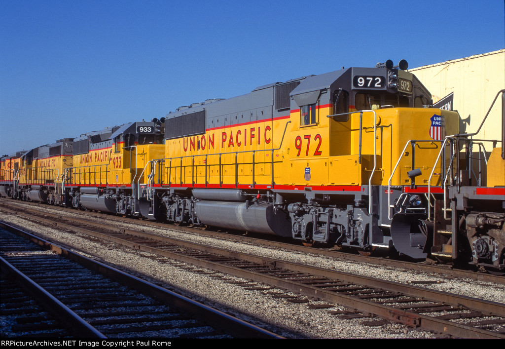 UP 972, 933, EMD GP50, at BRC Clearing Yard